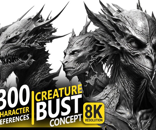 ArtStation - 300 Creature Bust Concept - Character References | 8K ...