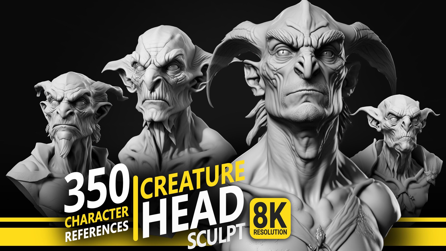 ArtStation - 350 Creature Head Sculpt - Character References | 8K ...