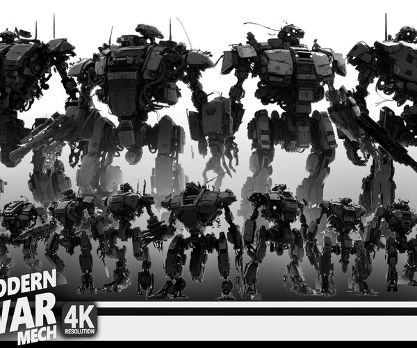ArtStation - 350 Modern War Mech - Character References | 4K Resolution ...