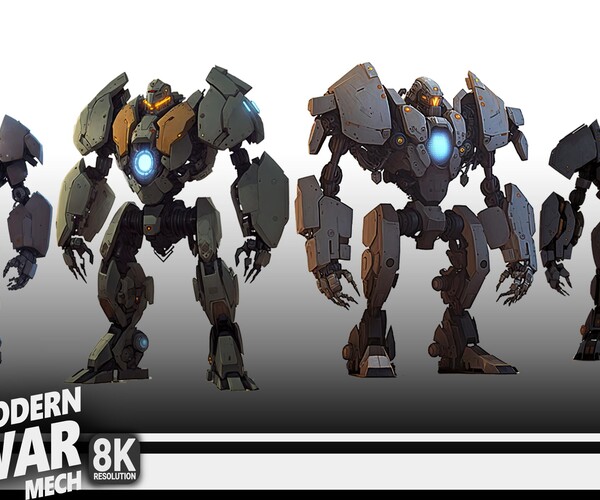 ArtStation - 350 Modern War Mech - VOL 02 - Character References | 8K ...