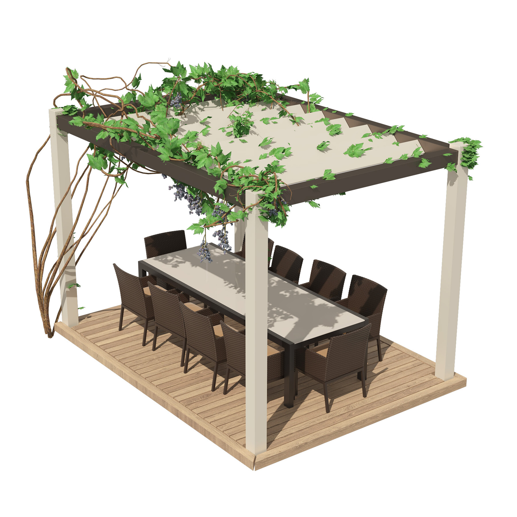 ArtStation - canopy with climber plant and furniture 3d model | Resources