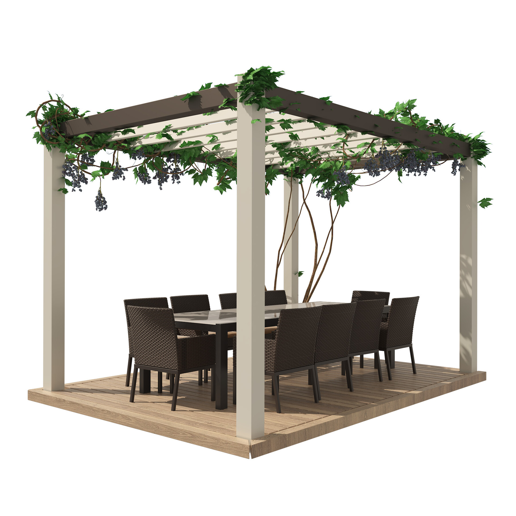ArtStation - canopy with climber plant and furniture 3d model | Resources