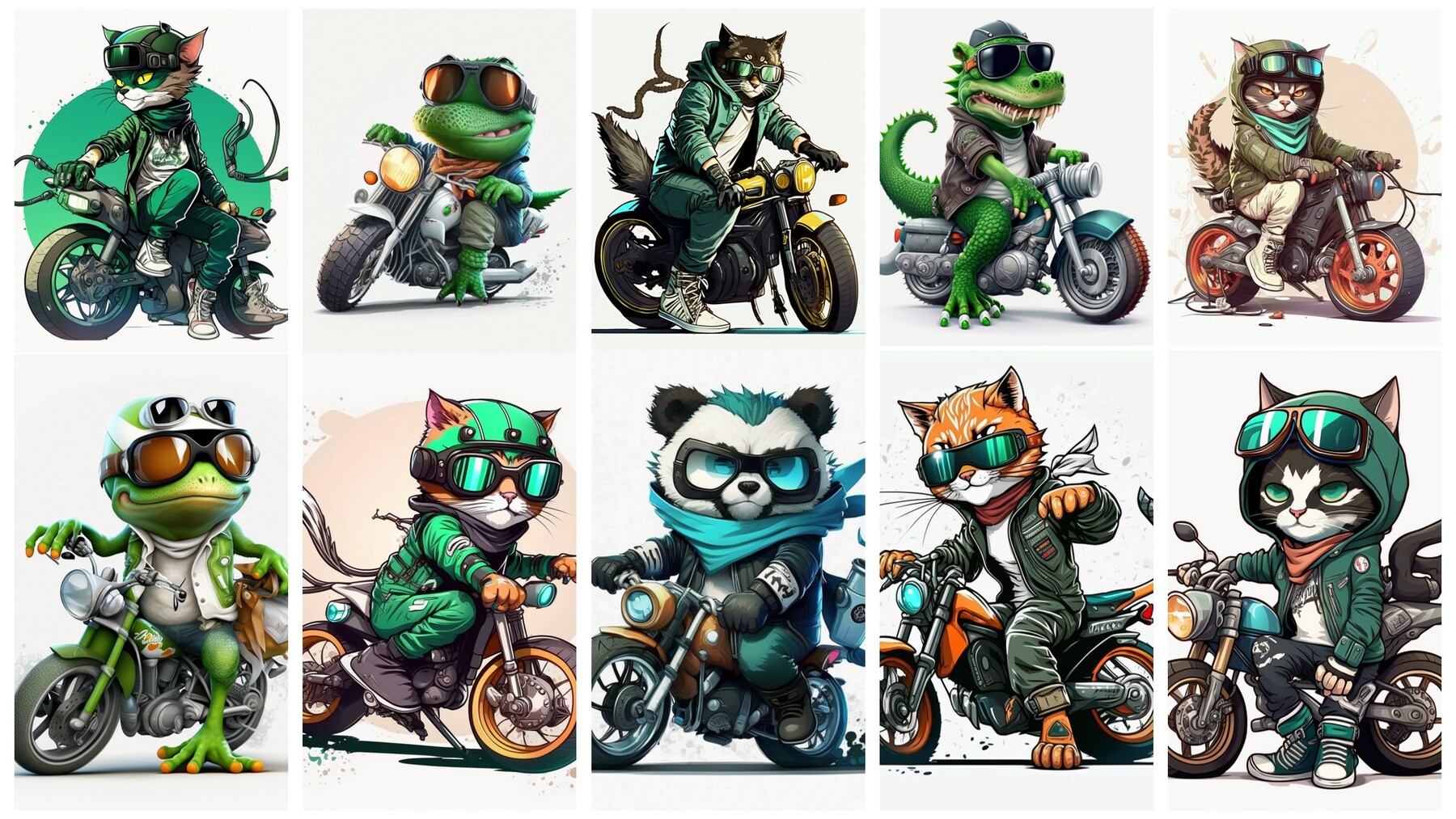 ArtStation - 100 Animal Bikers | Artworks