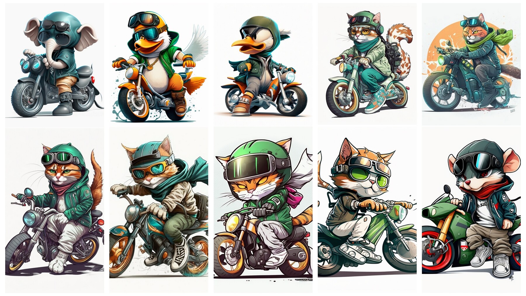 ArtStation - 100 Animal Bikers | Artworks