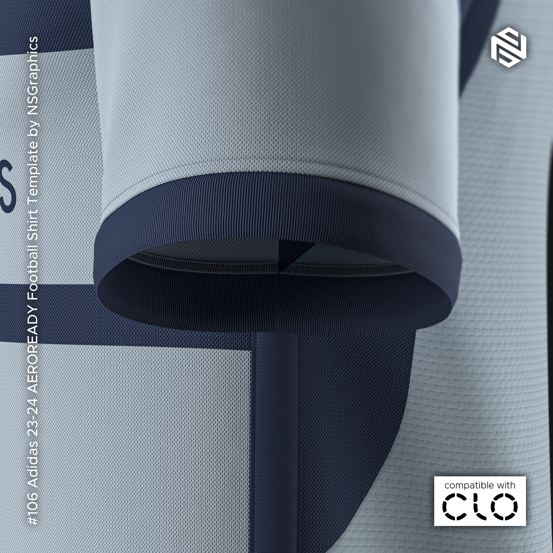 ArtStation - Adidas 23-24 AEROREADY Football Shirt Template for CLO 3D & Marvelous Designer ...