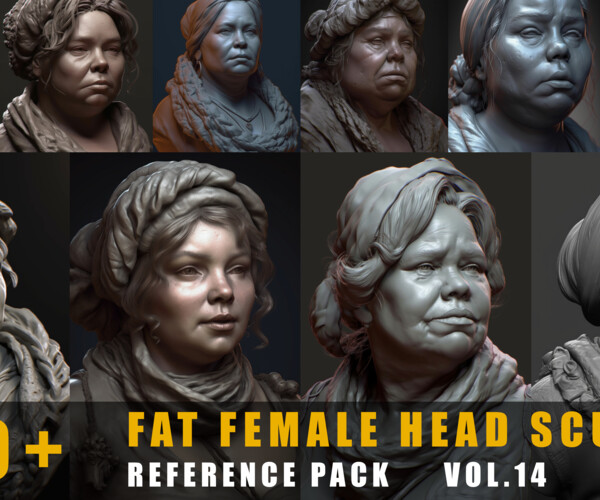 ArtStation - 300+ Fat Female Head Sculpt - References Pack Vol.14 ...