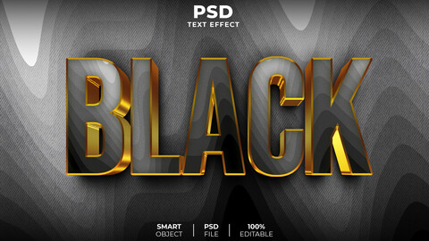 ArtStation - 3D Black. PSD fully editable text effect. Layer style PSD ...