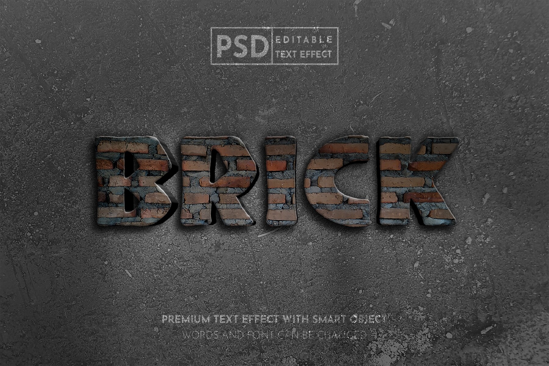 ArtStation - 3D Brick. PSD fully editable text effect. Layer style PSD ...