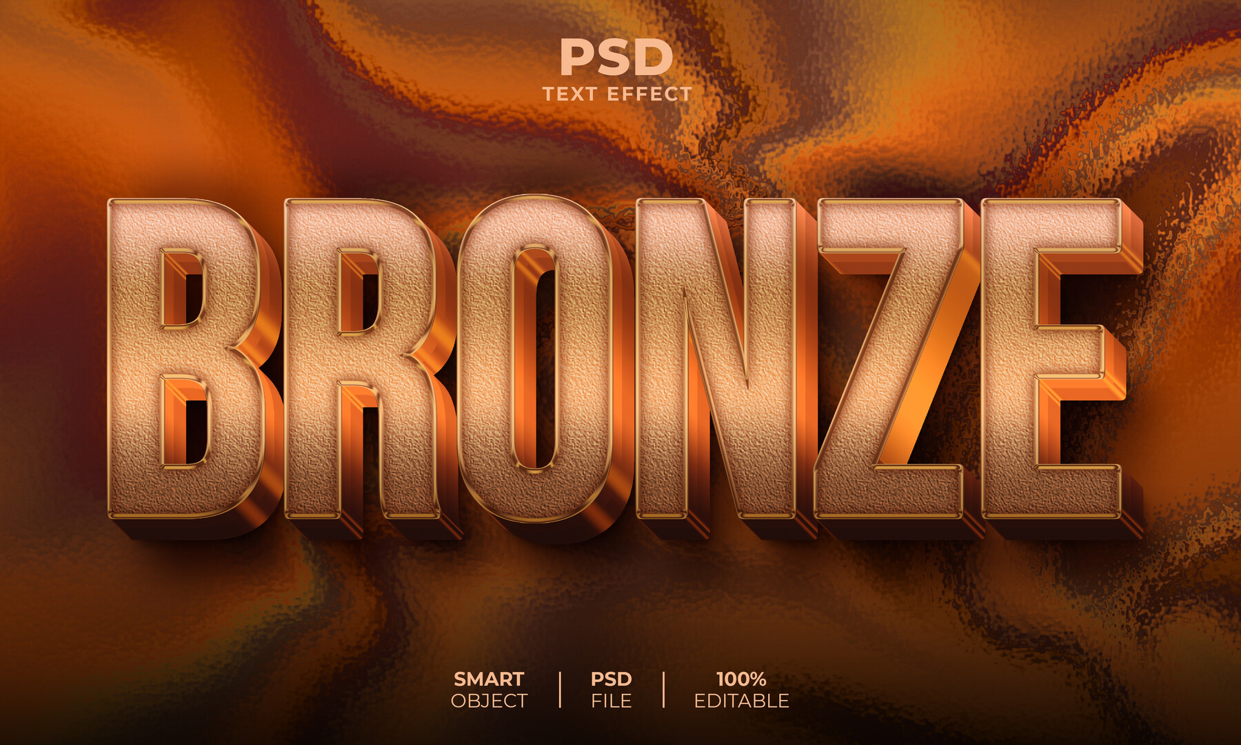 ArtStation - 3D Bronze. PSD fully editable text effect. Layer style PSD mockup template. | Artworks