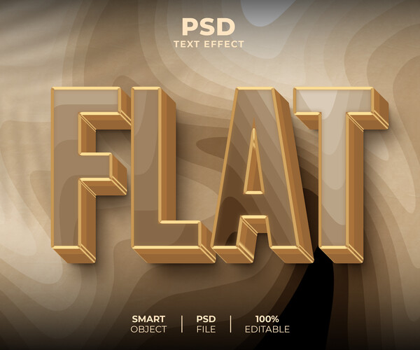 ArtStation - 3D Flat. PSD fully editable text effect. Layer style PSD ...