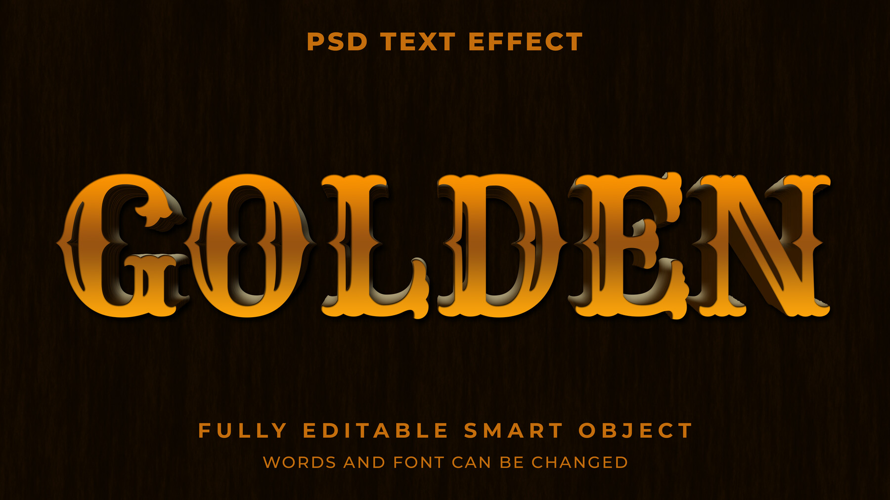 ArtStation - 3D Golden. PSD fully editable text effect. Layer style PSD ...