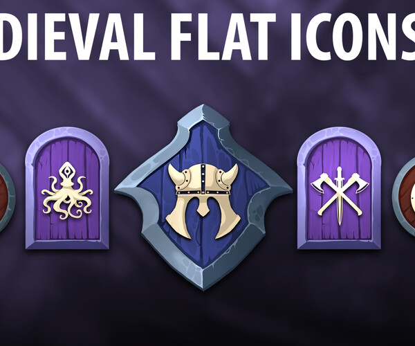 ArtStation - Medieval Flat Icons 02 | Game Assets
