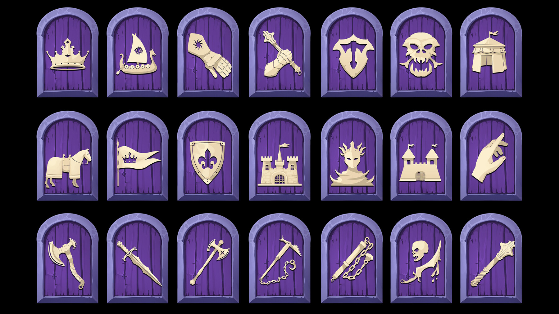 ArtStation - Medieval Flat Icons 02 | Game Assets