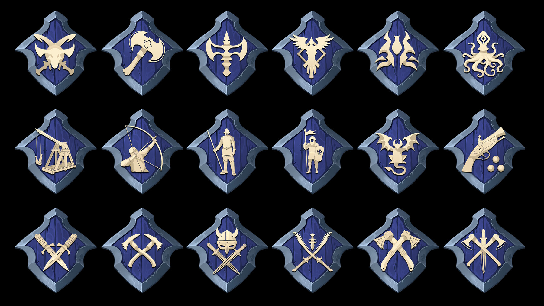 ArtStation - Medieval Flat Icons 02 | Game Assets