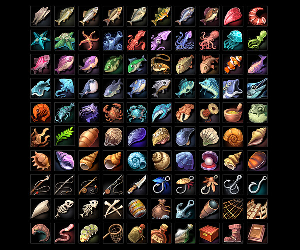 ArtStation - RPG Fishing Icons | Game Assets