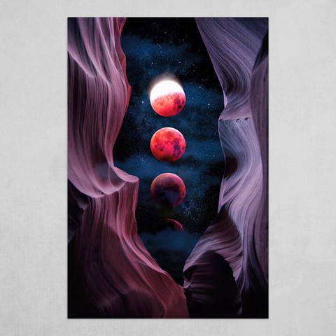 Grand Canyon with Space & Bloody Moon - Collage V by 👽 ARTenyo