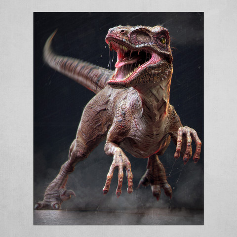 Velociraptor - front view by Jay Howse