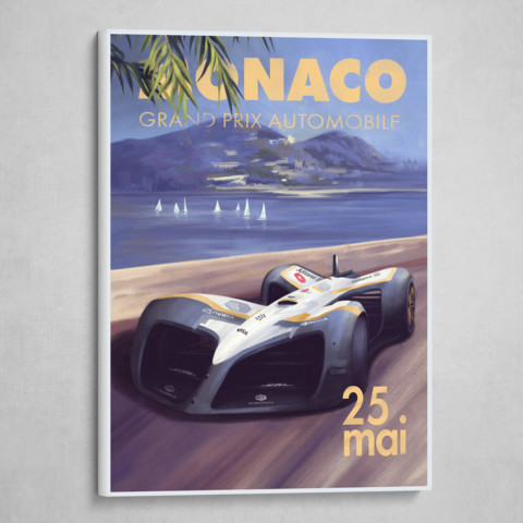 Roborace car in Monaco poster by Anna Butova