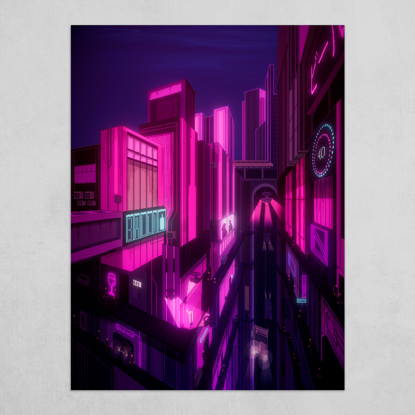 Ricardo Juchem - Cyberpunk Future Neon City Pixel Art