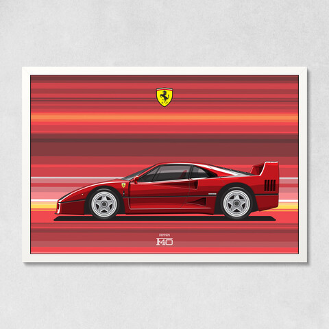 FERRARI F40/CAR FLAT VECTOR by Srattha Nualsate