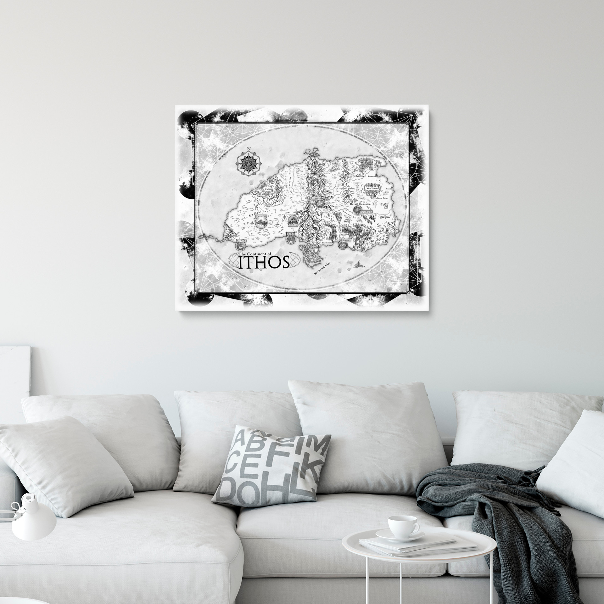 Tiffany Munro - Continent of Ithos map for Mage Errant series by fantasy author John Bierce