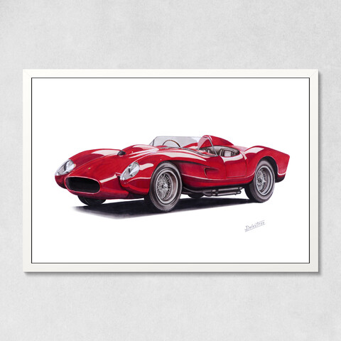 Ferrari 250 Testa Rossa (1957) drawing by Johann delestree
