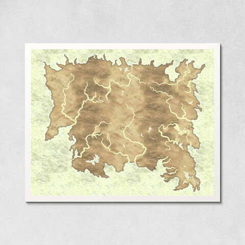 Blank Fantasy Continent Map by Tiffany Munro