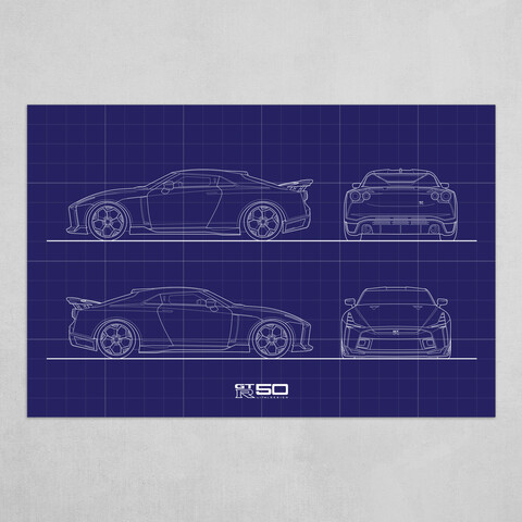 NISSAN GT-R50 ITALDESIGN/BLUEPRINT DRAWING by Srattha Nualsate