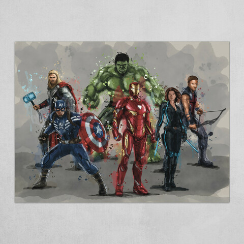 Avengers watercolor by German Bernales