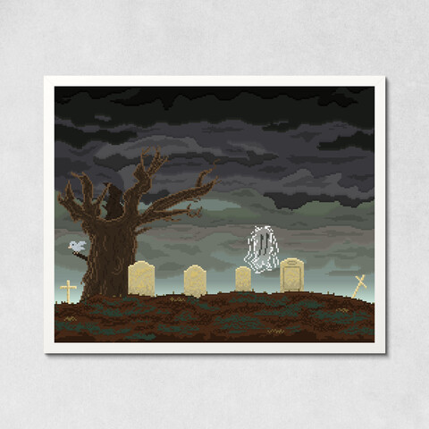 Forgotten Cemetery in Pixel Art by Fausto René