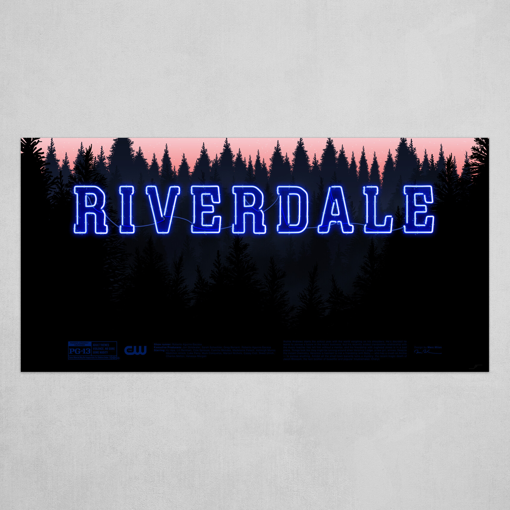 Marc Milon - Riverdale Neon Poster (Forest)