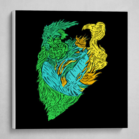 Fantasy world showdown sketch - colour by Andrew Hau