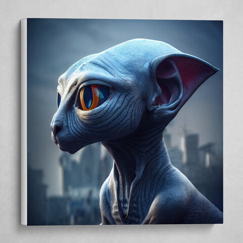 Alien sphinx cat by Neurosmartxx
