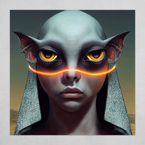 Strange and mysterious alien creature, mix of monkey, cat and sphinx by ...