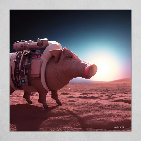Pig on mars by Redattack