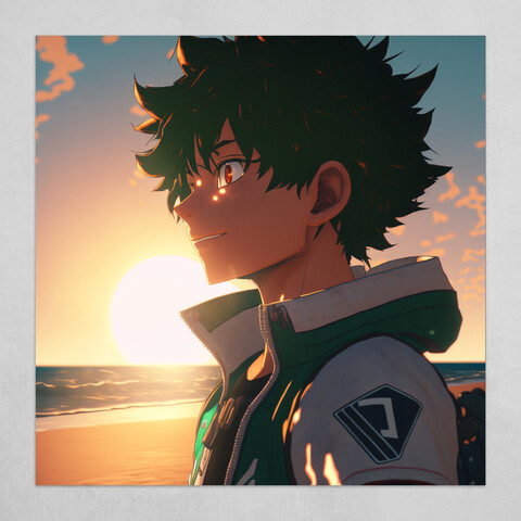 Anime boy at sunset by Dmitry Bakumenko