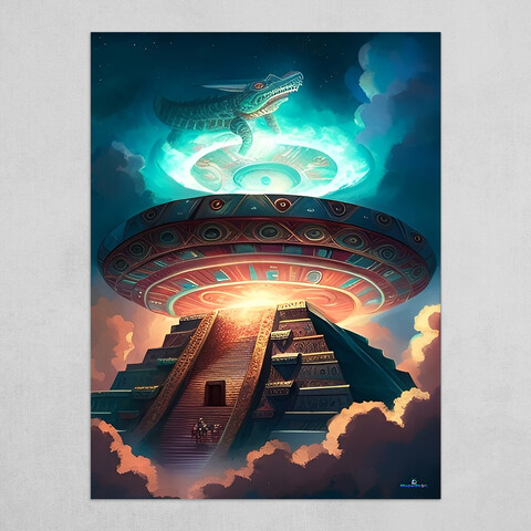 Illustration Inspired UFO MAYA CIVILIZATION by XtremBoxZ