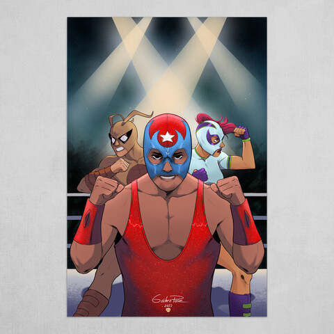 Mucha Lucha Poster by Manuel Armando Góchez Paiz