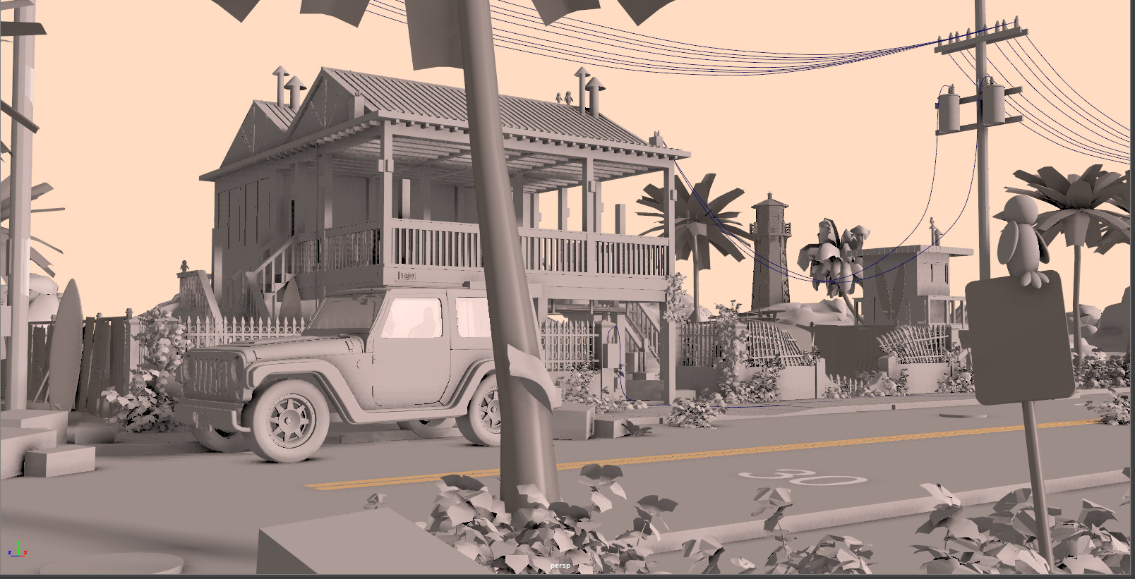 ArtStation - Jeep Blockout in the scene!