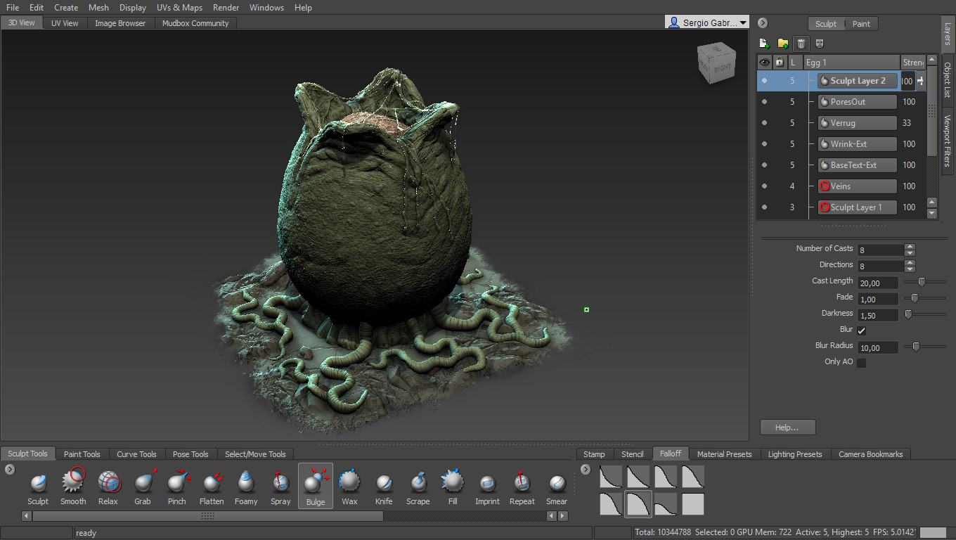 ArtStation - WIP: Alien Ovomorph By Sergio Mengual