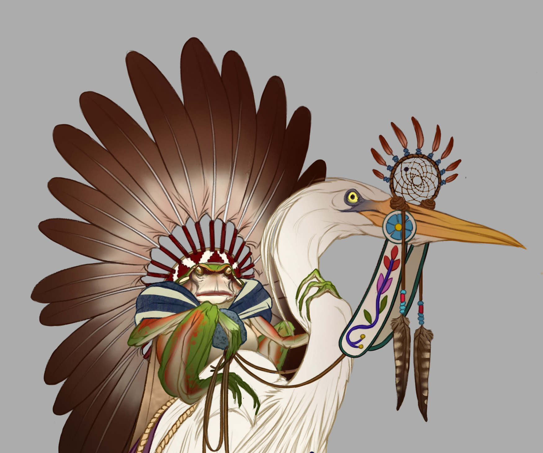 ArtStation - Chief of the Mannegishi - Spirit Chief - Process