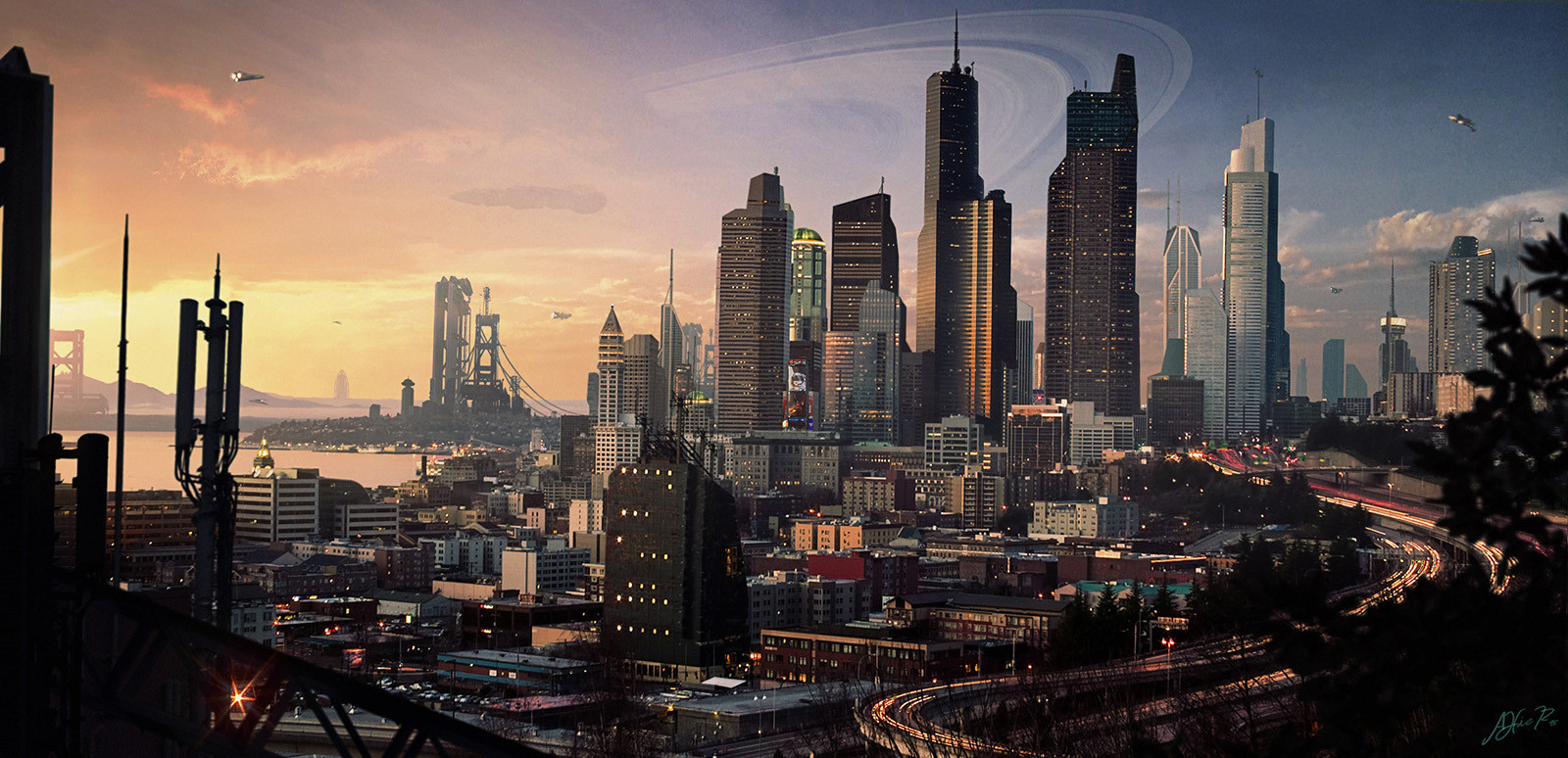 ArtStation - Titan Colony City/ 2D DMP CONCEPT - Weekend Practice