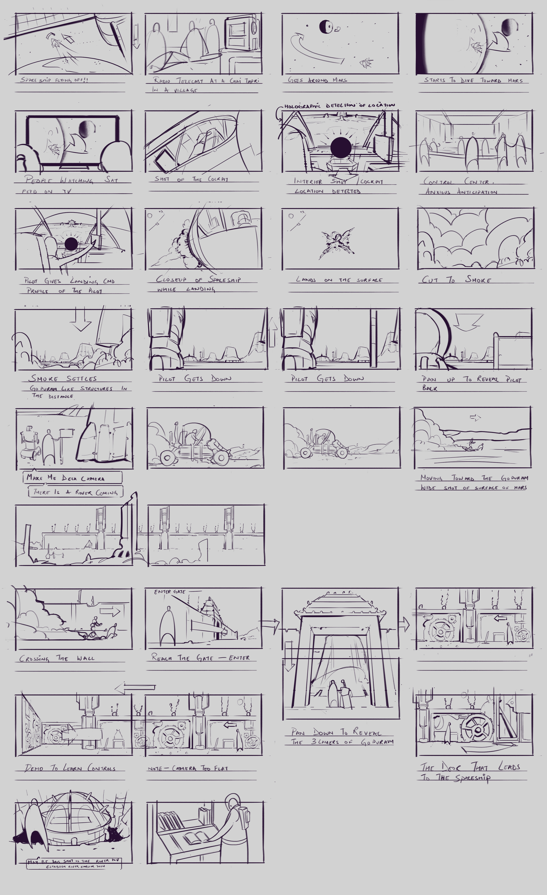 ArtStation - Antariksha Sanchar > Landing Storyboard V01