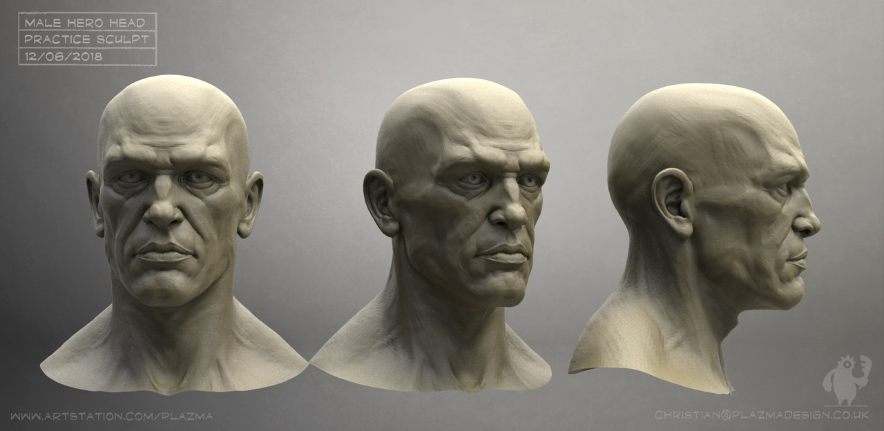 Christian Johnson - Human male head practice