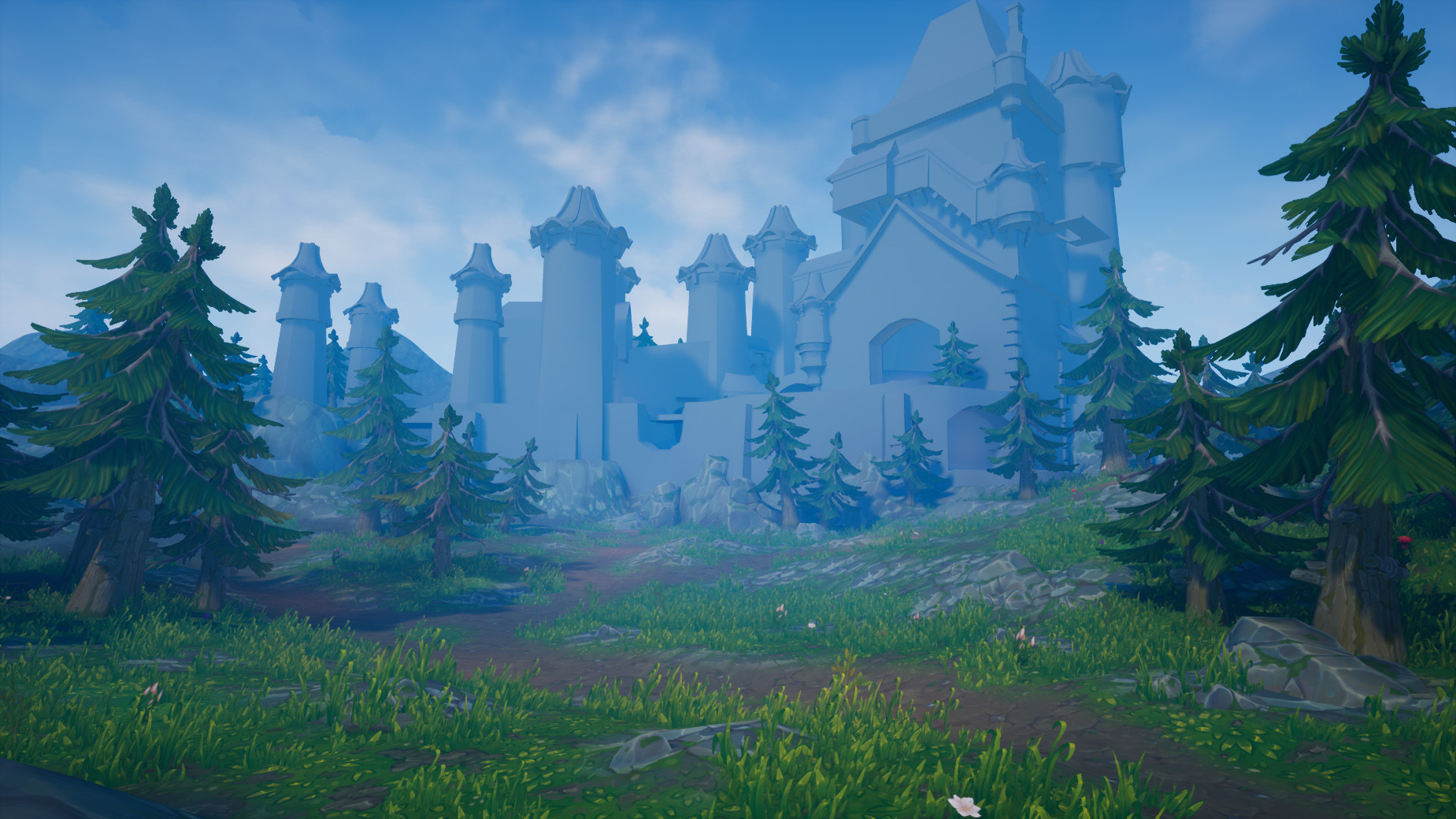 ArtStation - Hand-painted Castle environment - More work on terrain