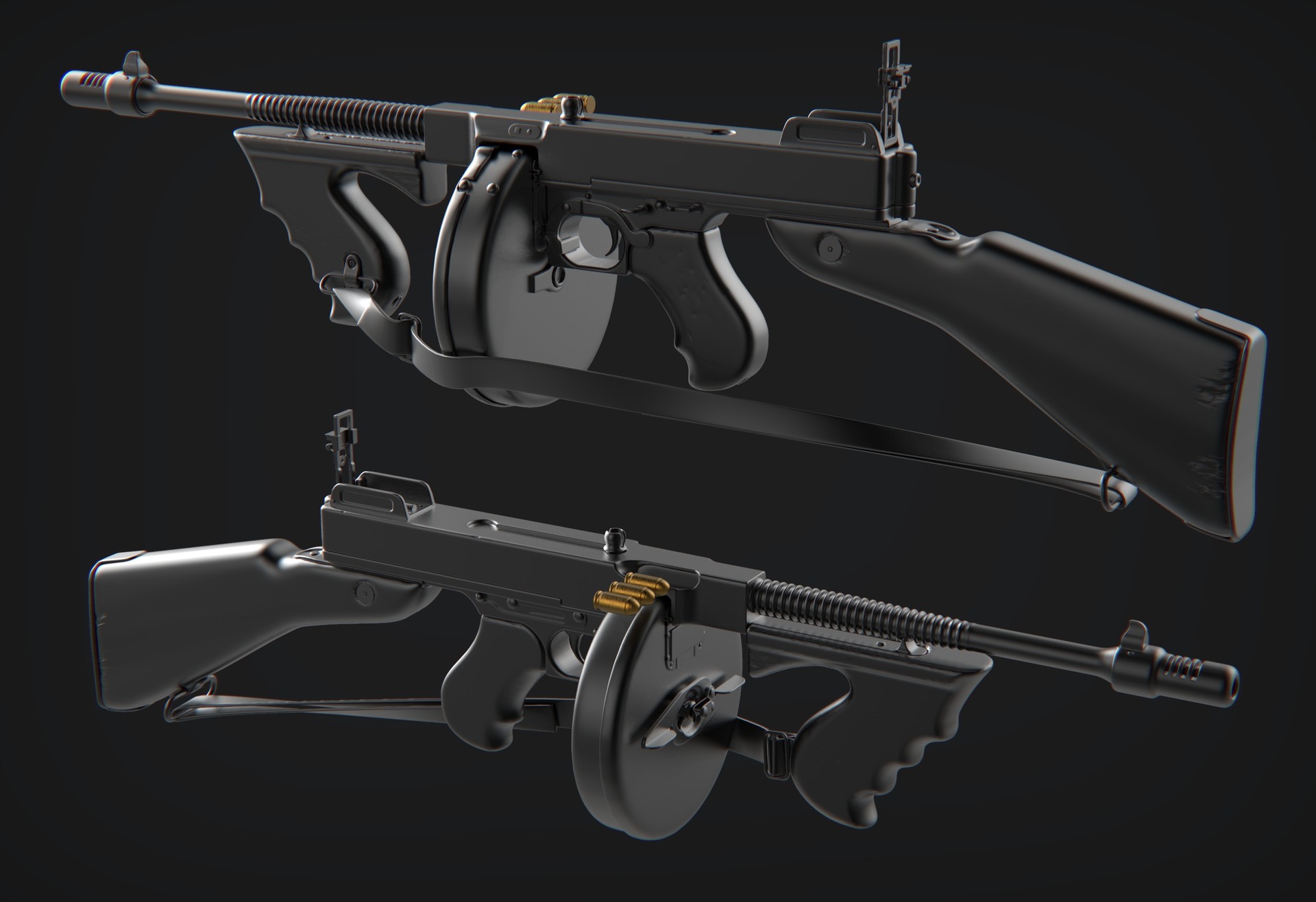 ArtStation - WIP of a Thompson Submachine Gun