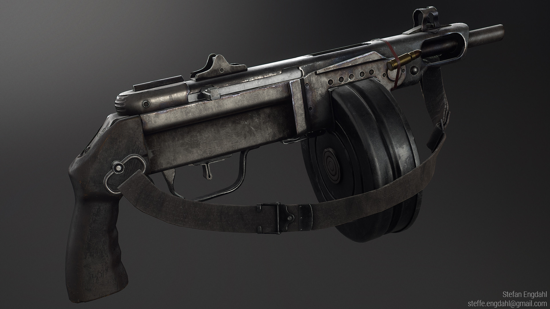 ArtStation - PPSH - 41 "Obrez" WIP#3 - Textures & Rendering