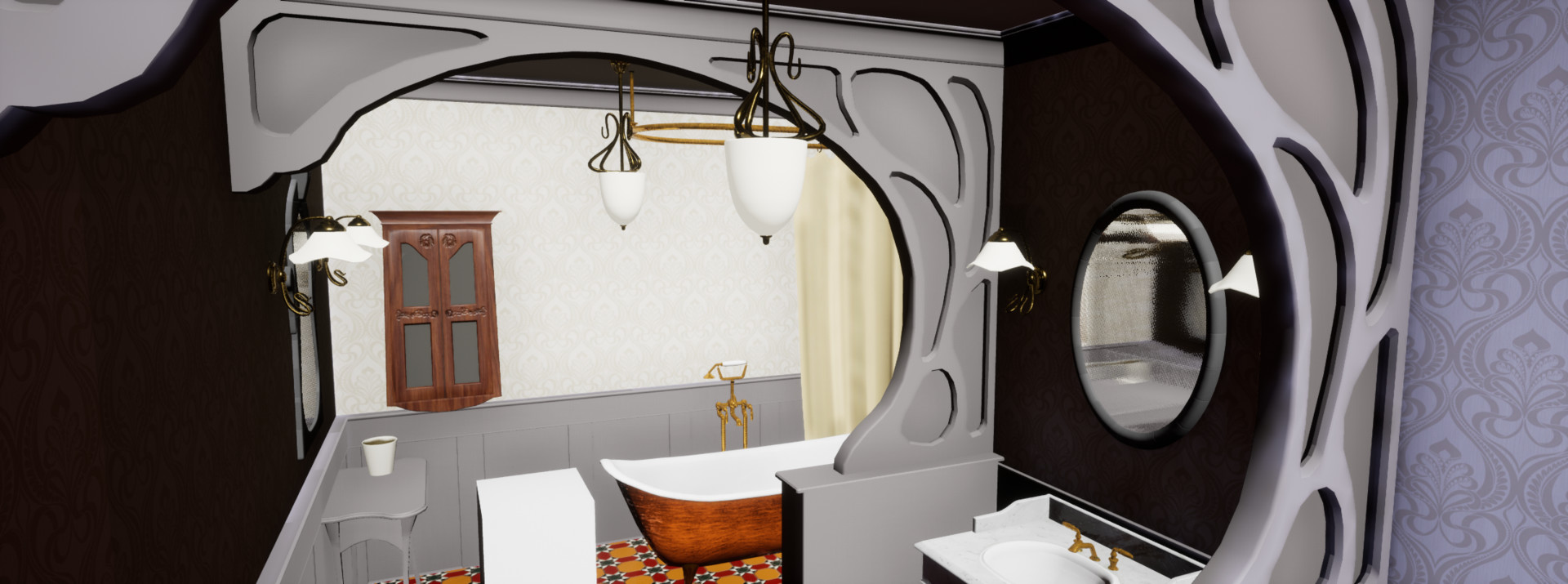 ArtStation - Art Nouveau Bathroom Rework - Part 2