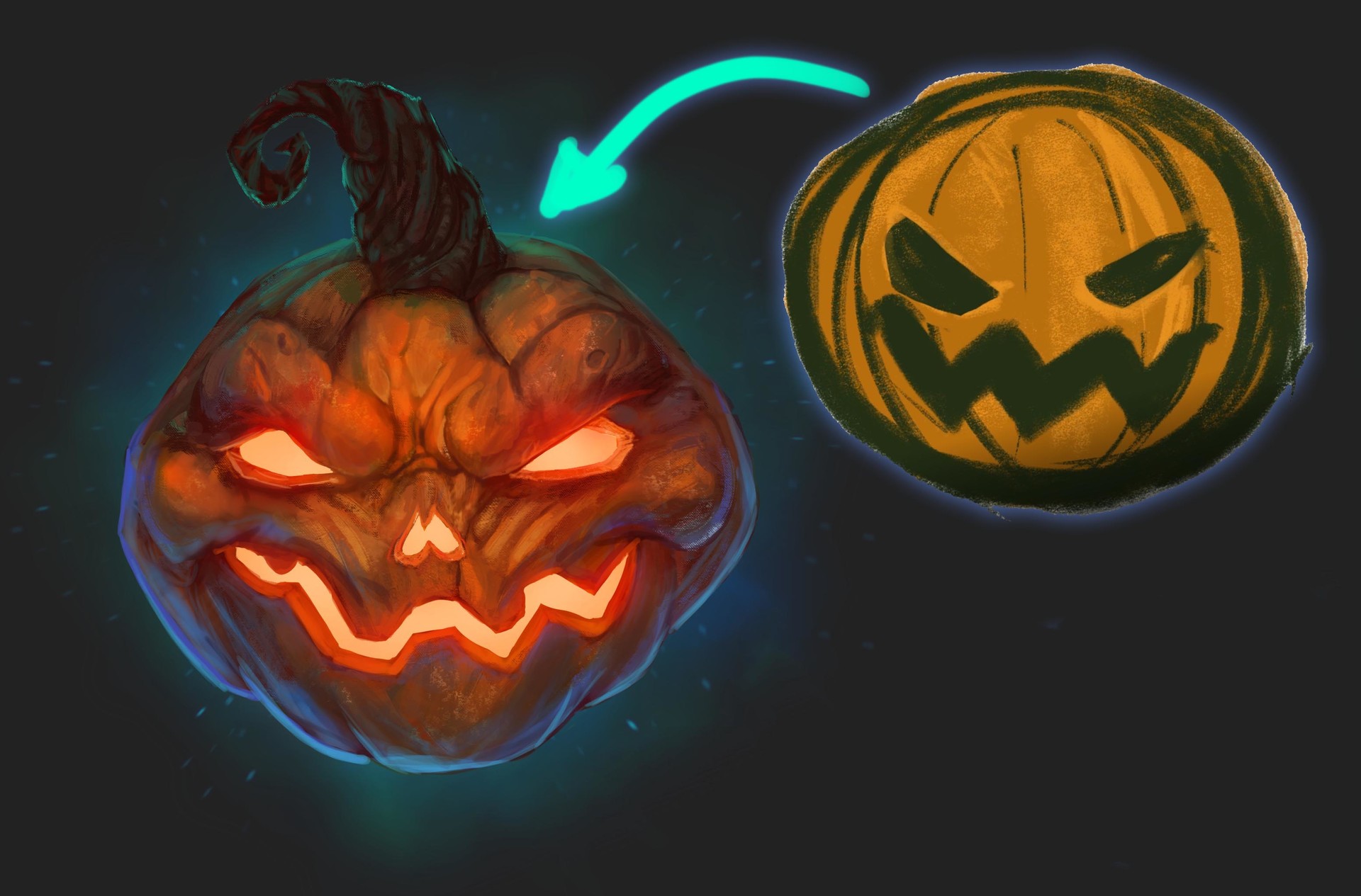 ArtStation - Pumpkin Painting Process