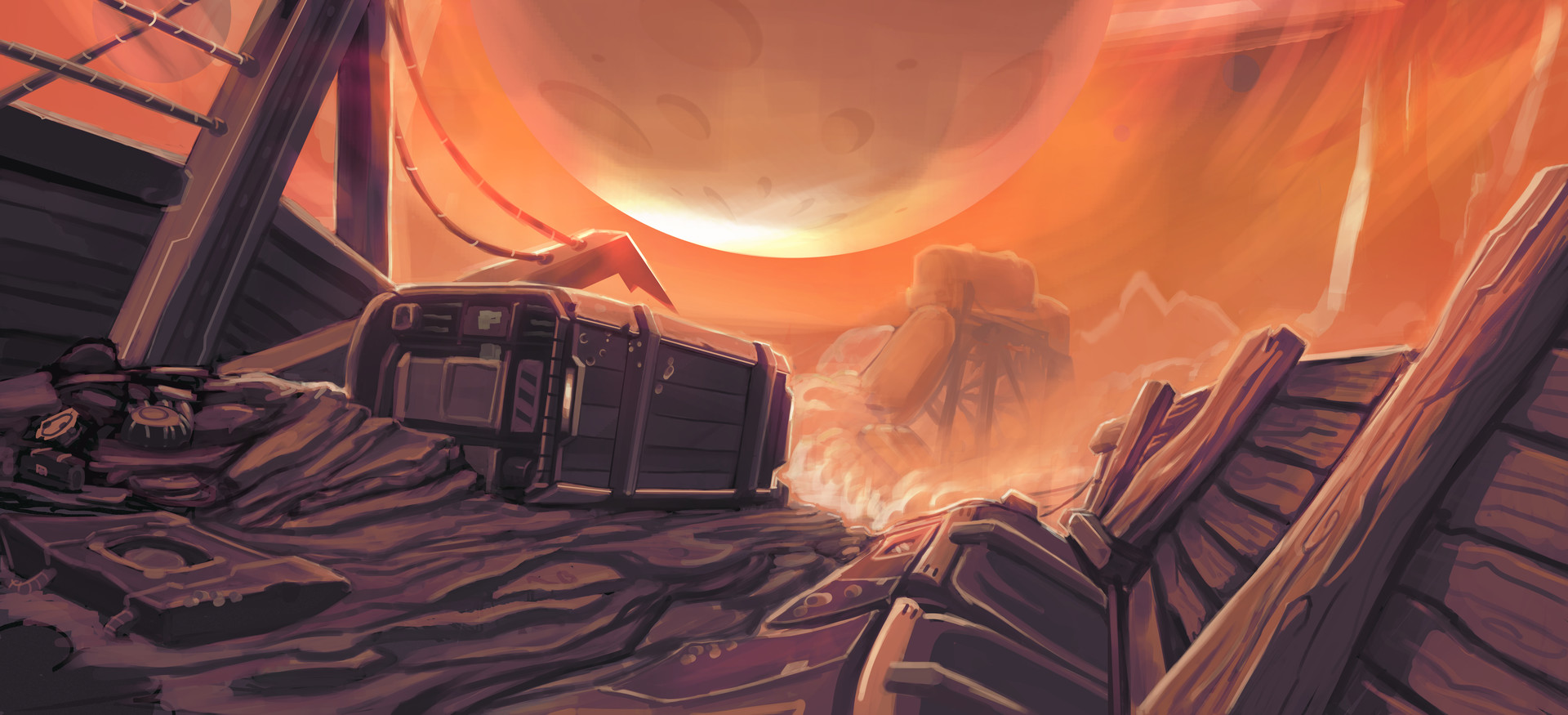 ArtStation - #LND 006 Train crash on mars